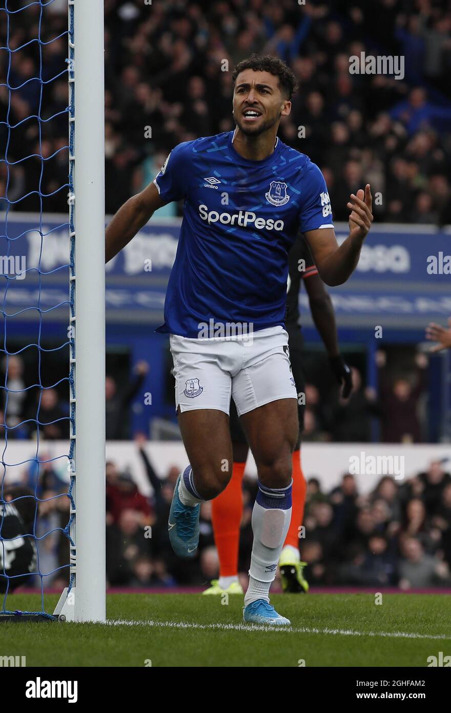 Dominic Calvert Lewin of Everton celebrates the first goal during the ...