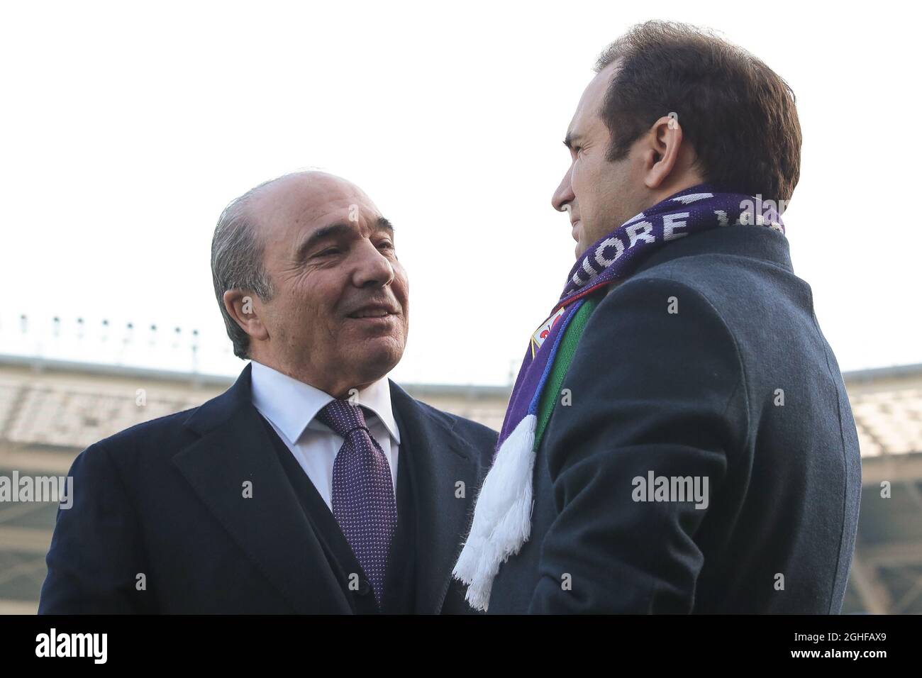 The owner of ACF Fiorentina Rocco B Commisso with his son Joseph before ...