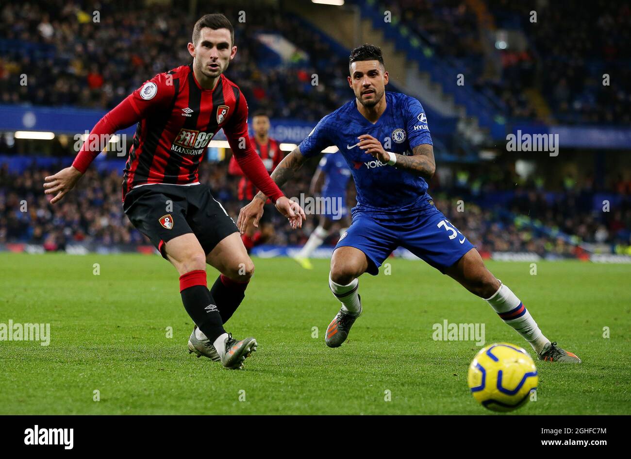 ChelseaÕs Emerson Palmieri and BournemouthÕs Lewis Cook during the ...