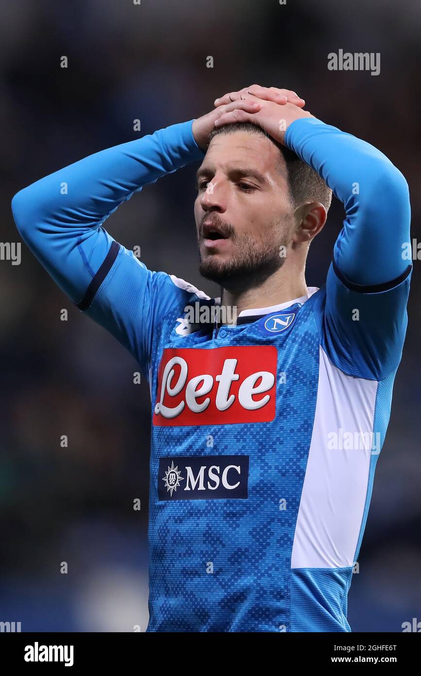 Dries Mertens of Napoli reacts during the Serie A match at Mapei ...