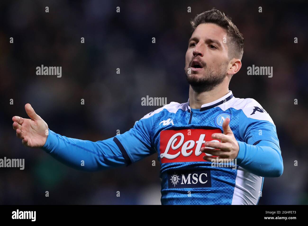 Dries Mertens of Napoli reacts during the Serie A match at Mapei ...