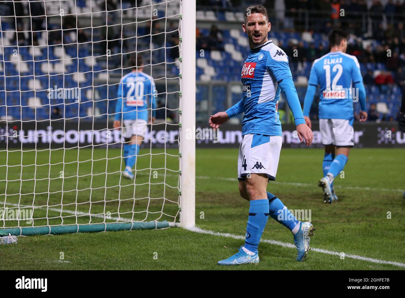 Dries Mertens of Napoli reacts during the Serie A match at Mapei ...