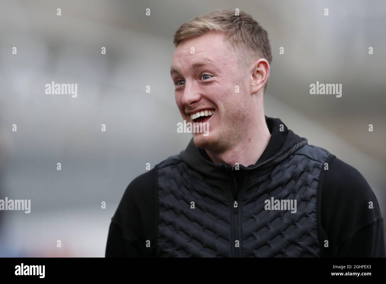 Sean Longstaff of Newcastle United arrives at the stadium before the ...