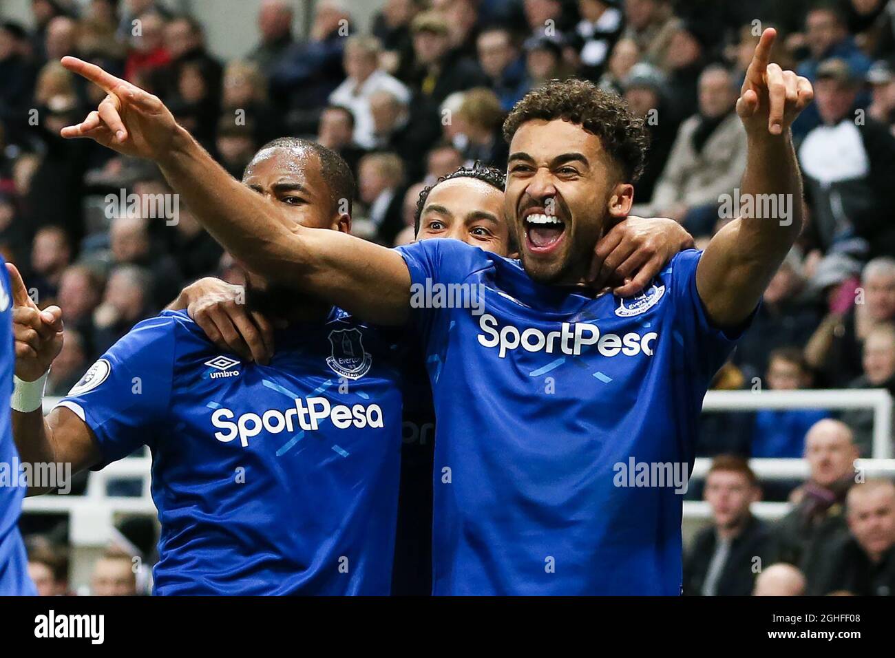 Dominic Calvert-Lewin of Everton celebrates scoring his second goal of ...