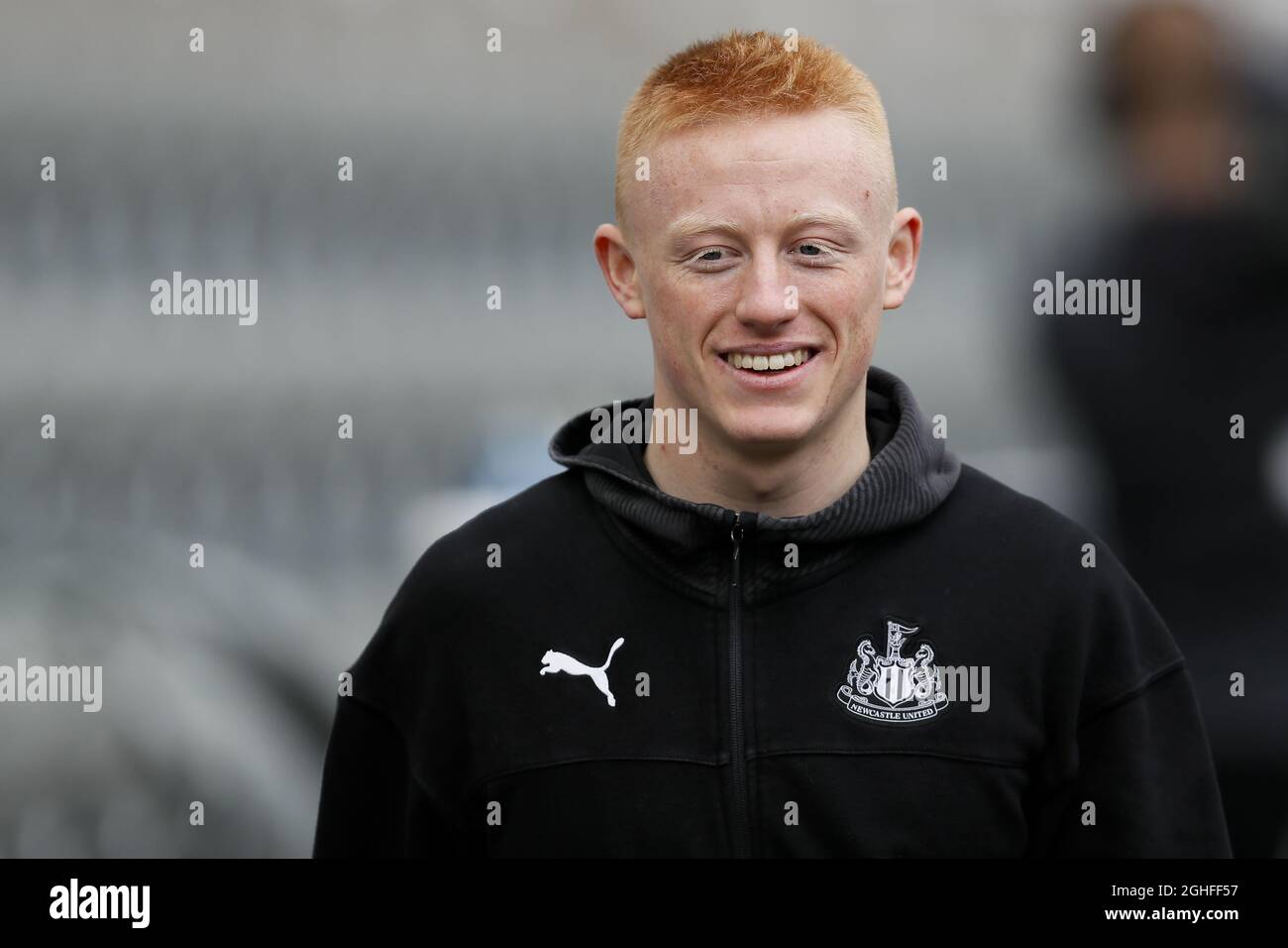 Matthew Longstaff of Newcastle United arrives at the stadium before the ...