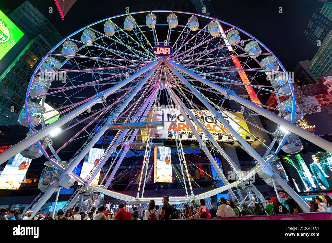 Times Square Wheel, a 110-foot-tall amusement, is a temporary tourist ...