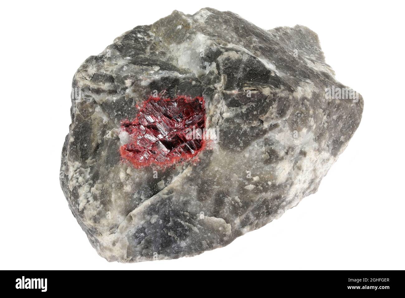 cinnabar from Puerto Las Senales, Spain isolated on white background ...