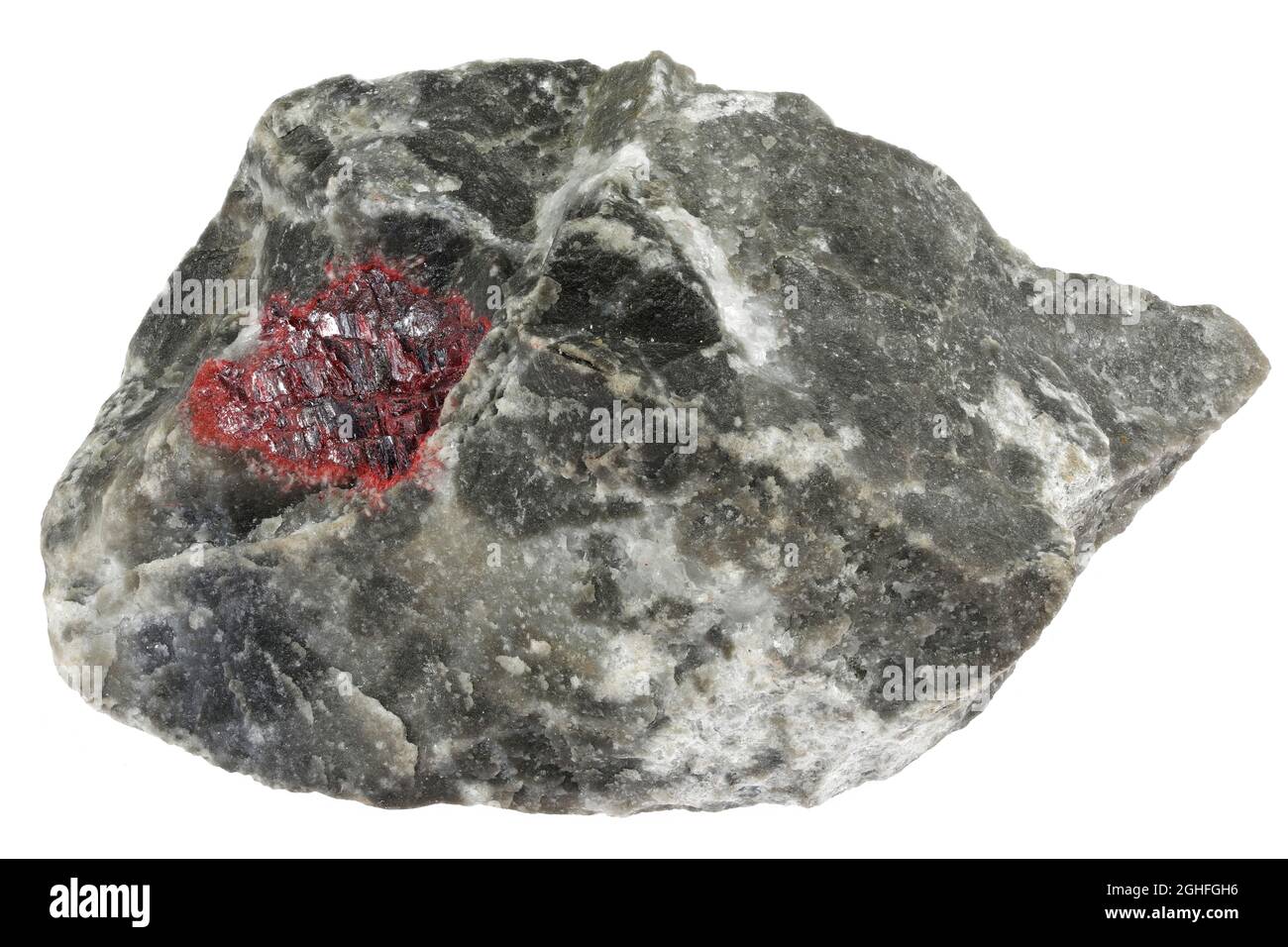 cinnabar from Puerto Las Senales, Spain isolated on white background ...