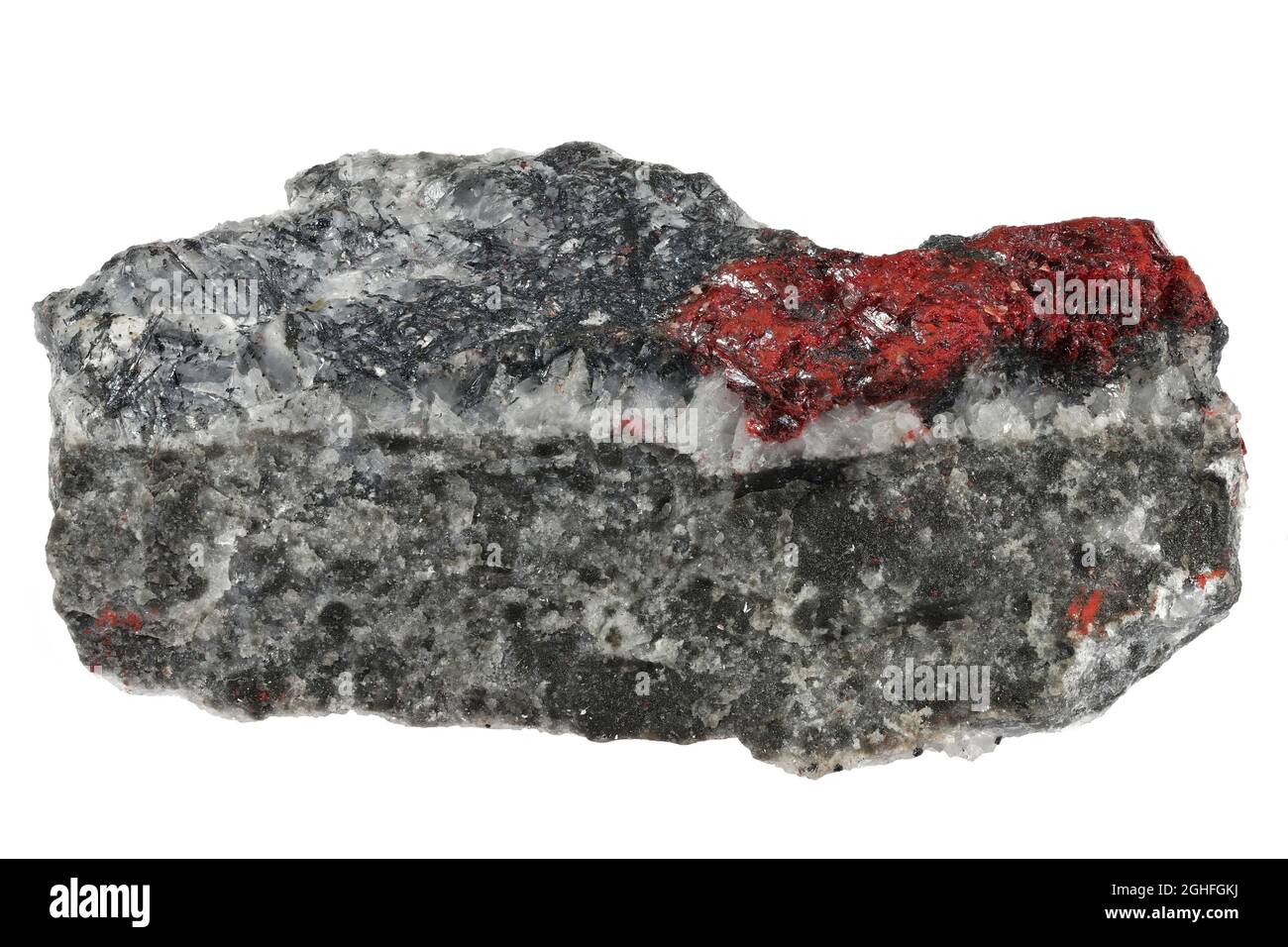 cinnabar from Puerto Las Senales, Spain isolated on white background ...