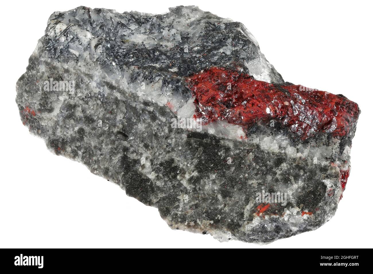 cinnabar from Puerto Las Senales, Spain isolated on white background ...