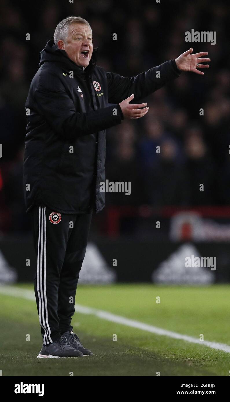 Chris Wilder manager of Sheffield Utd during the Premier League match ...