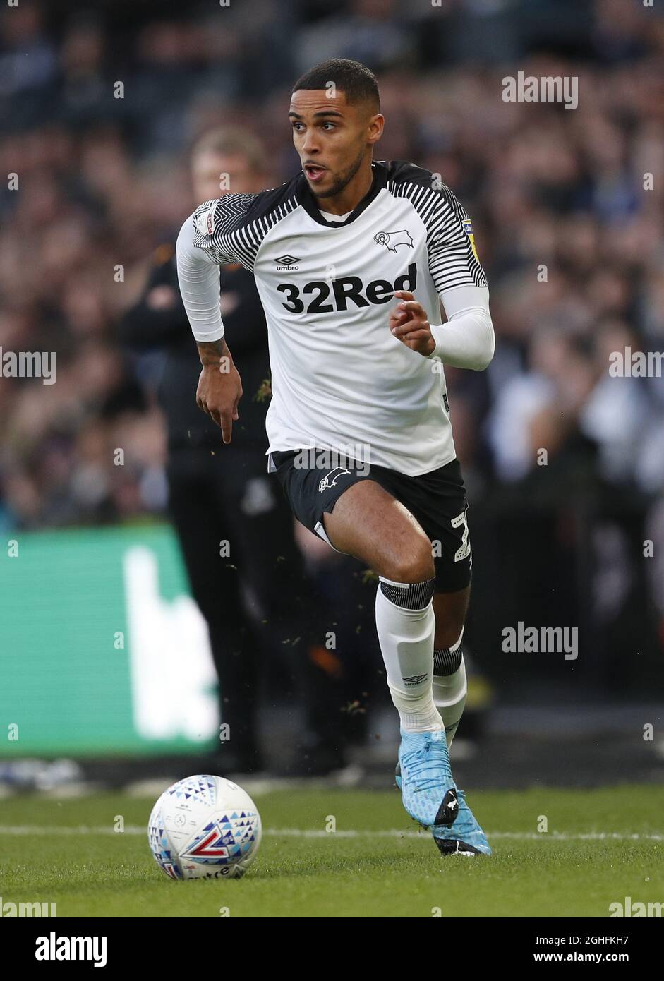 Max Lowe of Derby County during the Sky Bet Championship match at the ...