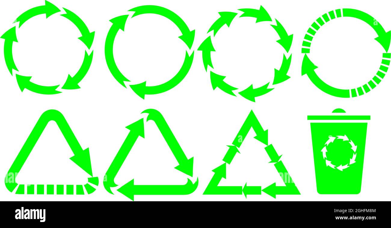 Recycle icon vector. Recycle Recycling set symbol vector. EPS10 Stock ...