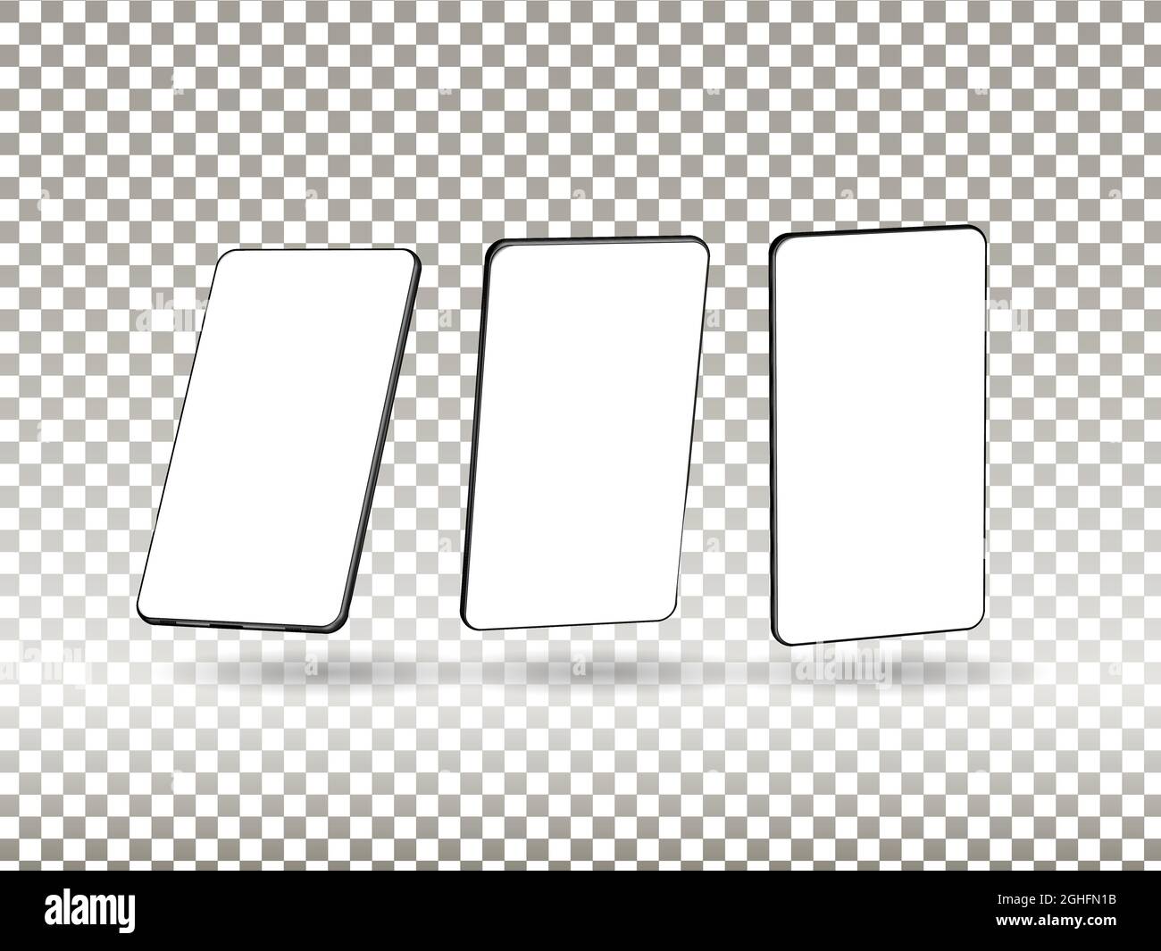 Realistic smartphone mockup. Cellphone frame with blank display ...