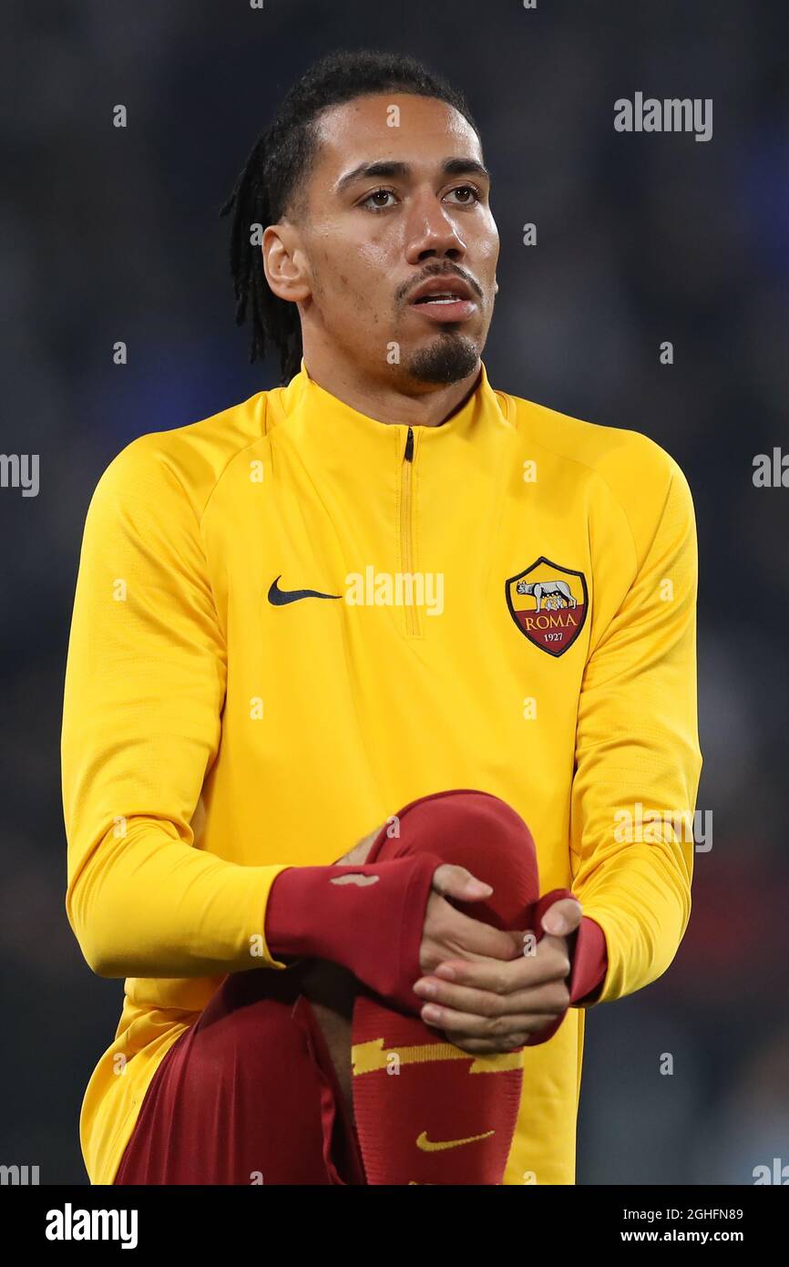 Chris Smalling of AS Roma during the Coppa Italia match at Allianz ...