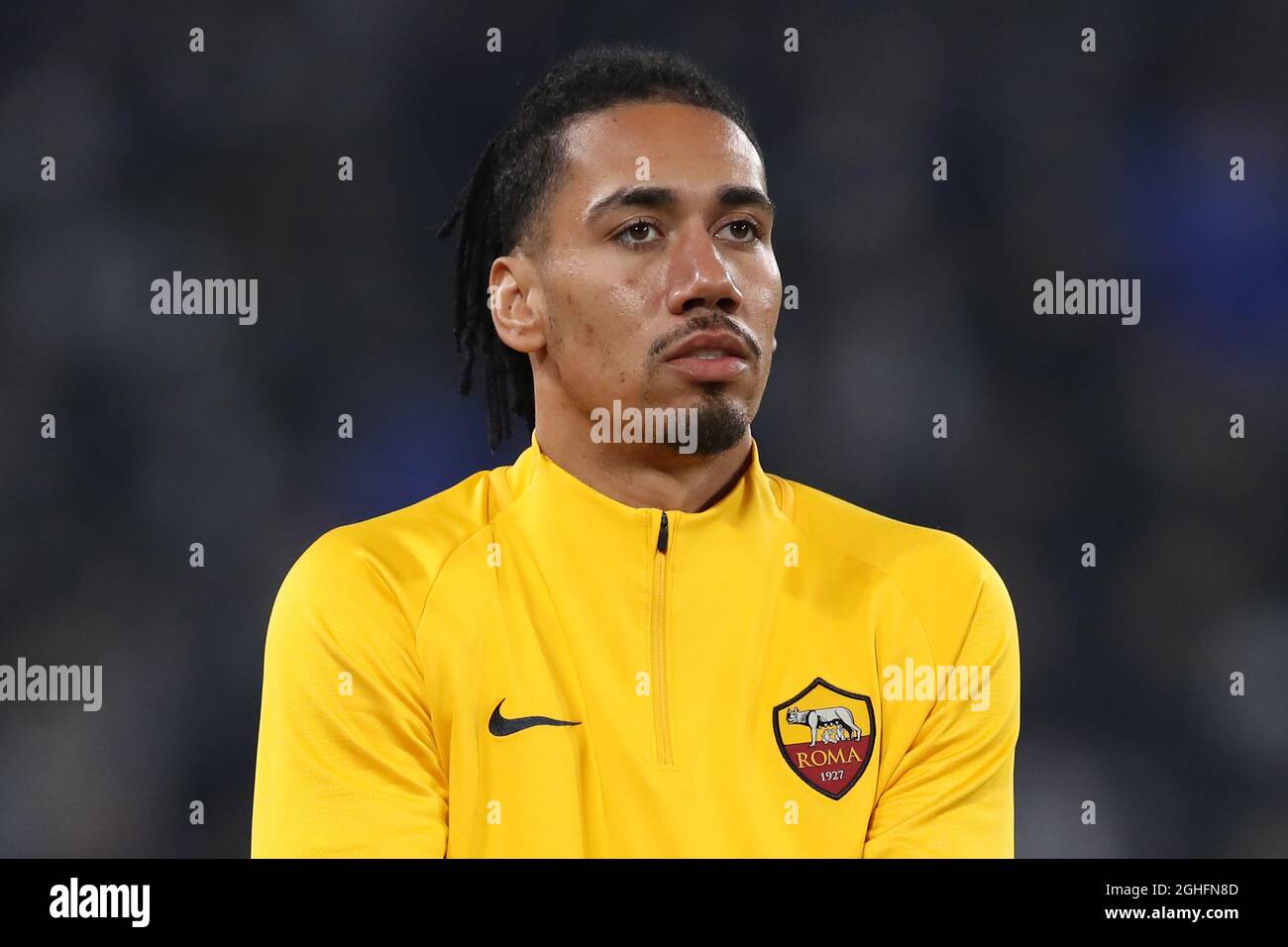 Chris Smalling of AS Roma during the Coppa Italia match at Allianz ...