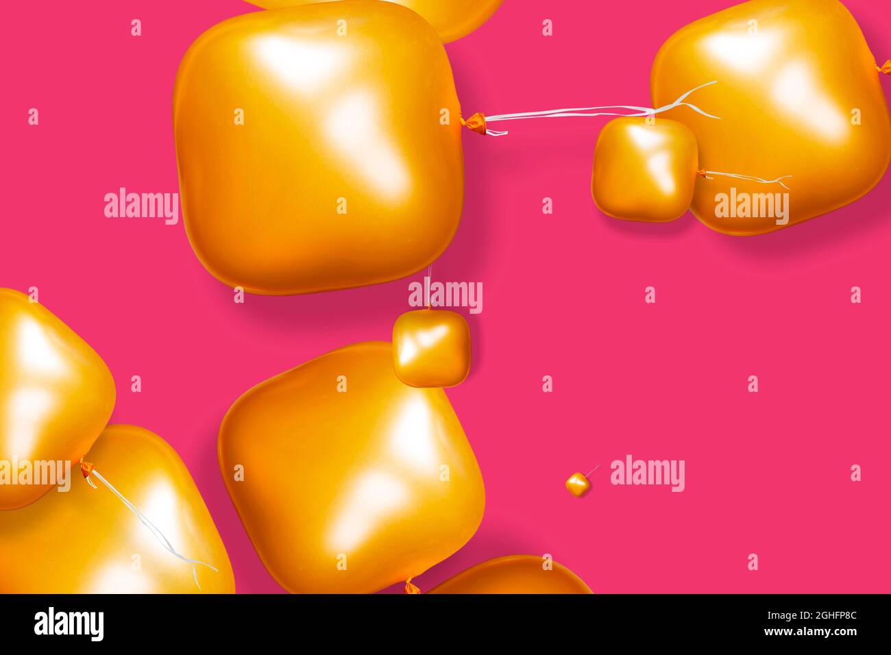 Square shaped balloons on a pink background, party concept Stock Photo ...