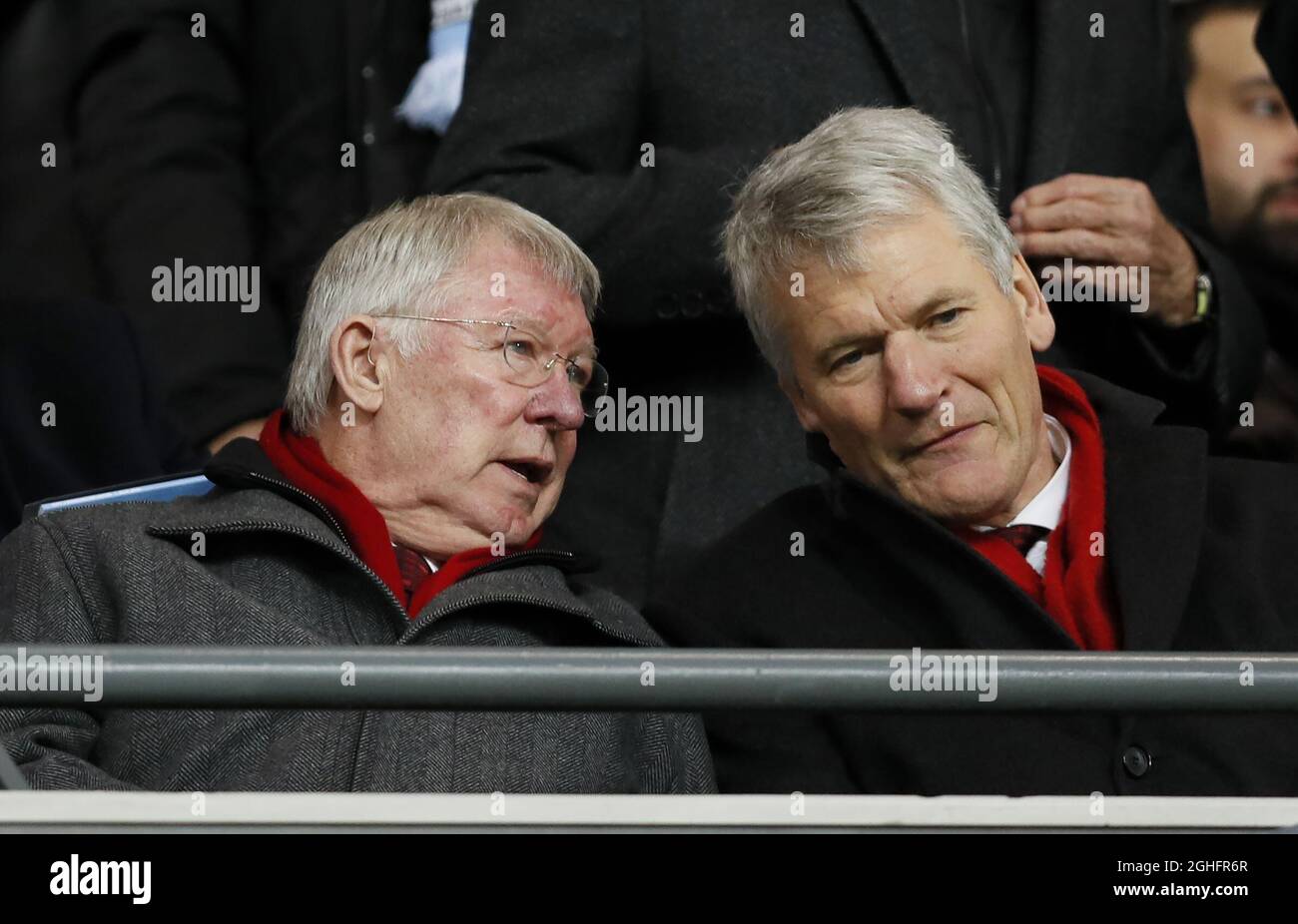 Sir Alex Ferguson and David Gill during the Carabao Cup match at the ...