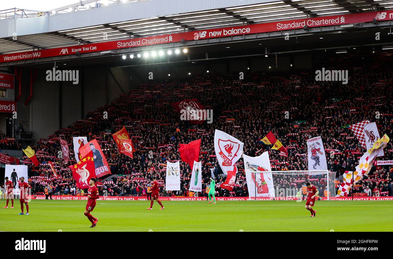 A general view of the kop during the Premier League match at Anfield ...