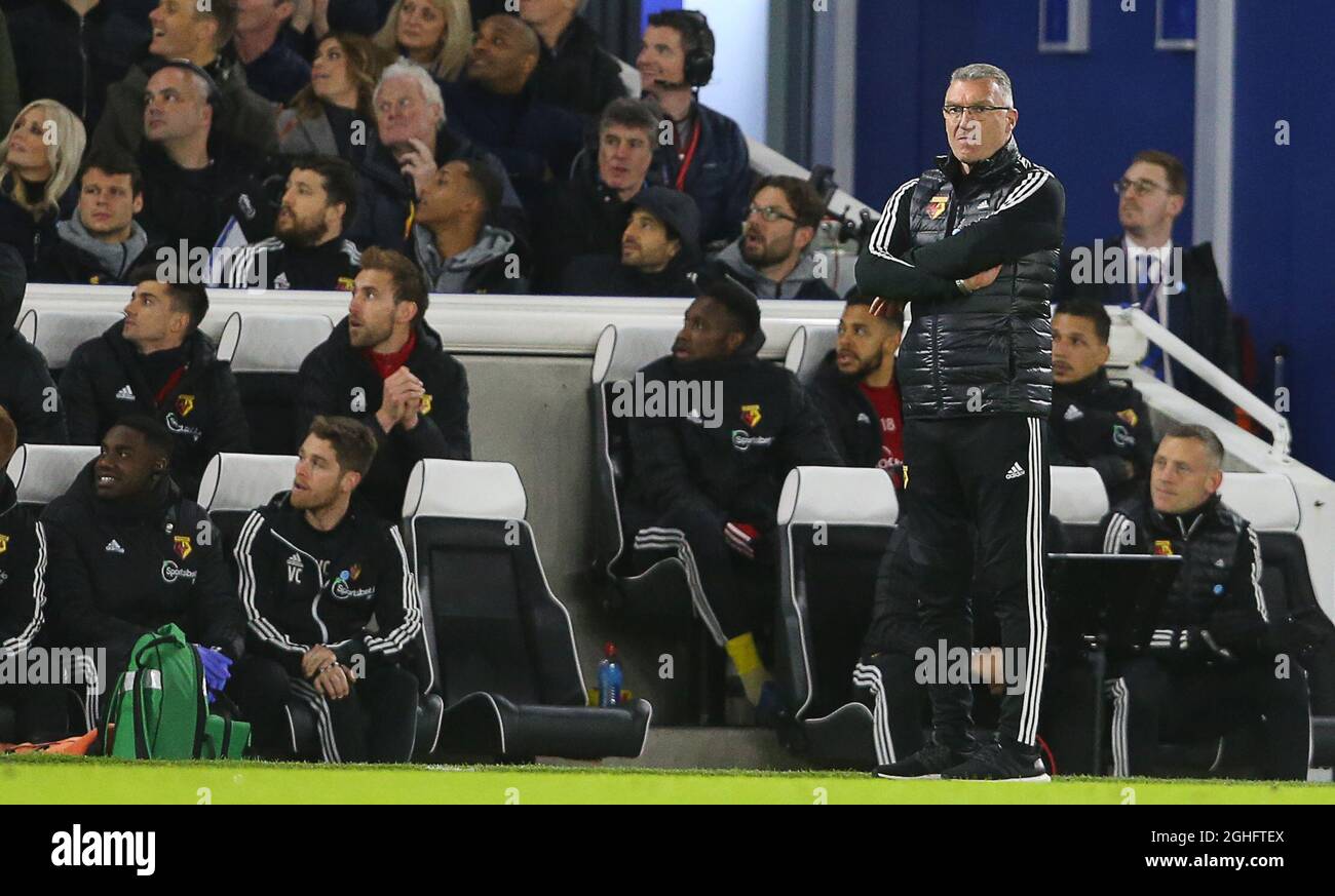 WatfordÕs head coach Nigel Pearson during the Premier League match at ...
