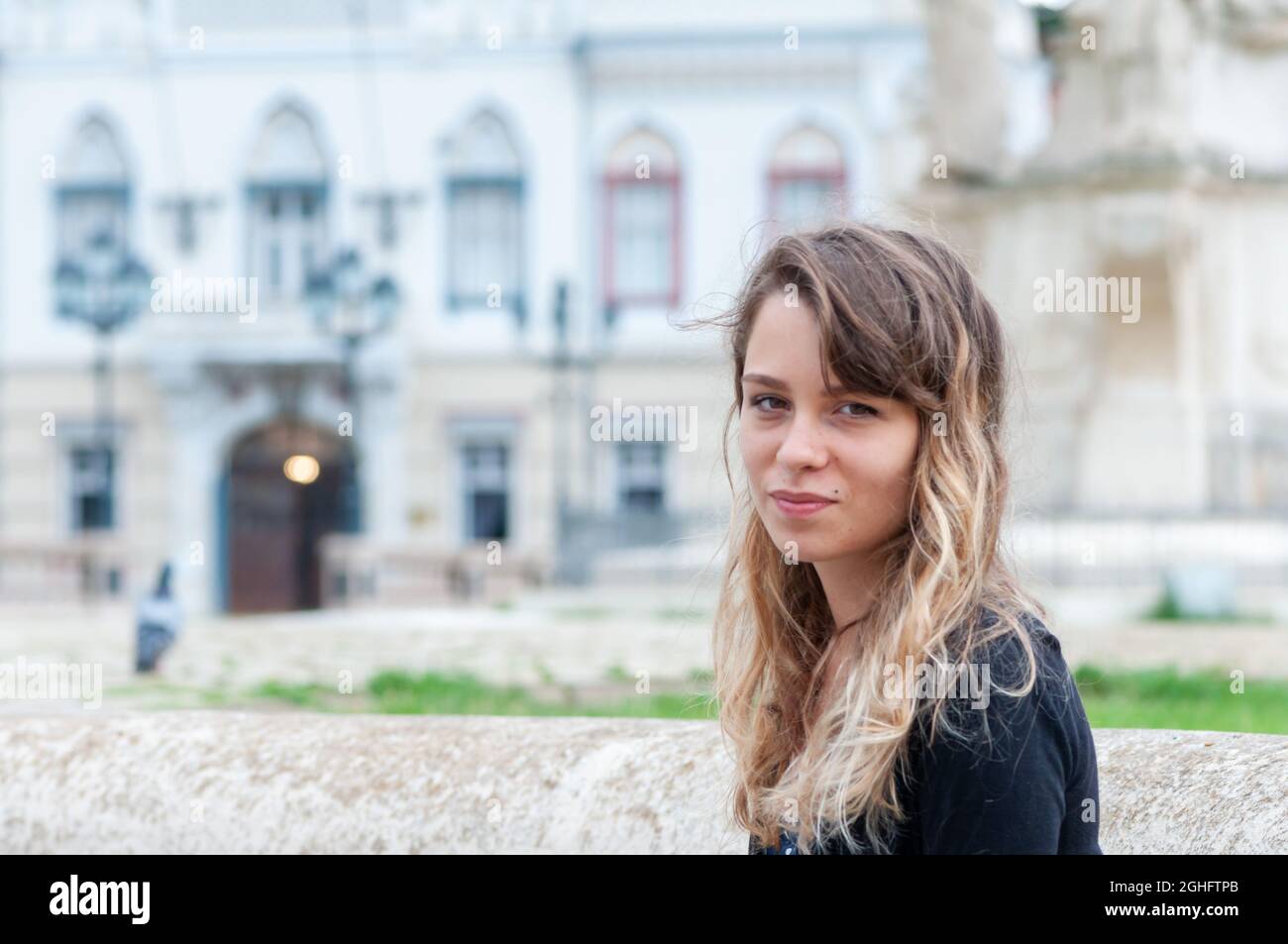 Timisoara, Romania - July 25, 2017: Portrait of a woman in the street ...