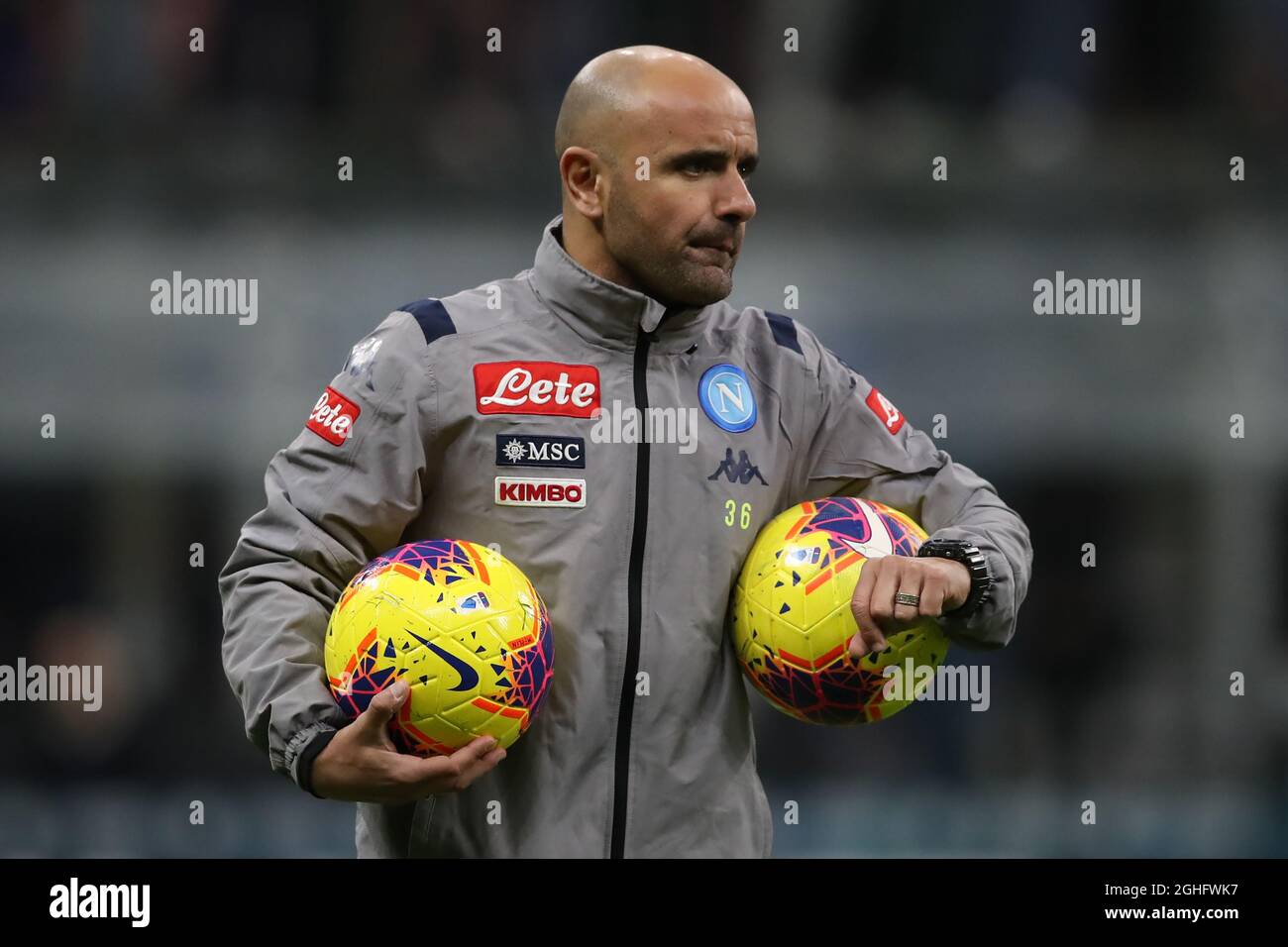 Luigi Riccio Assistant coach of Napoli during the Coppa Italia match at ...