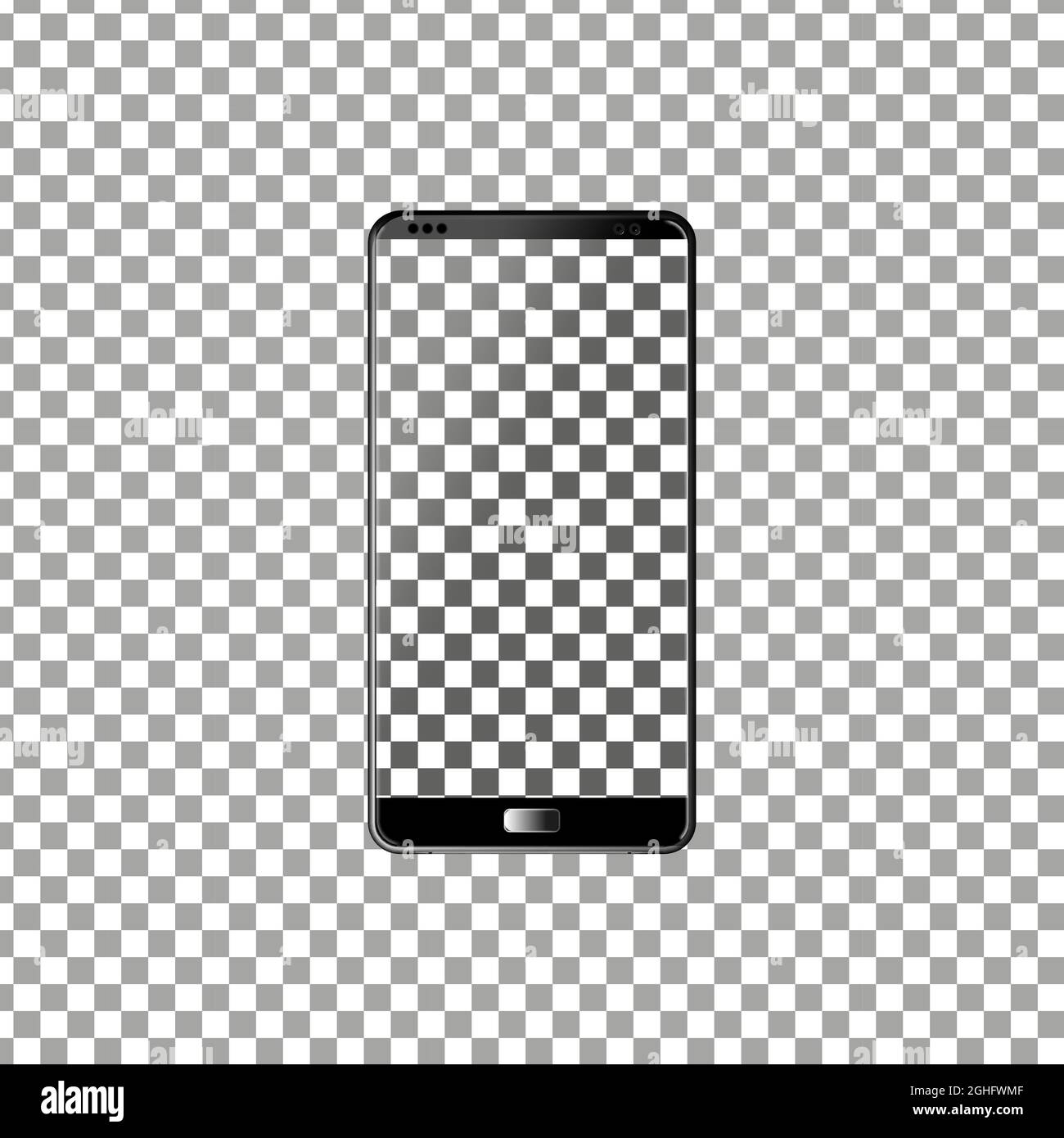 New phone front and black vector drawing eps10 format isolated on ...
