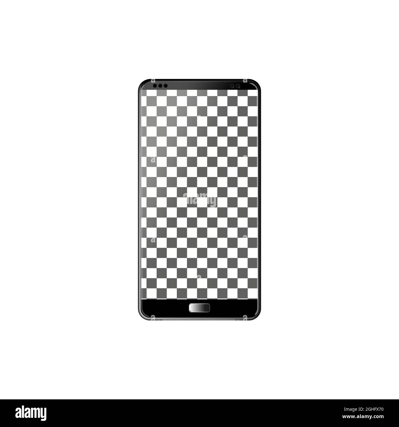 New phone front and black vector drawing eps10 format isolated on white ...