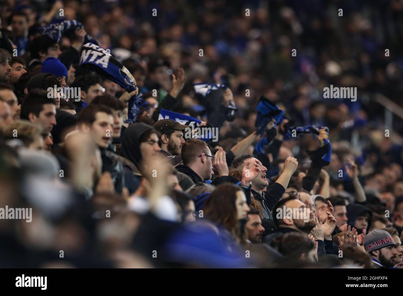 Atalanta fans during the Serie A match at Gewiss Stadium, Bergamo ...