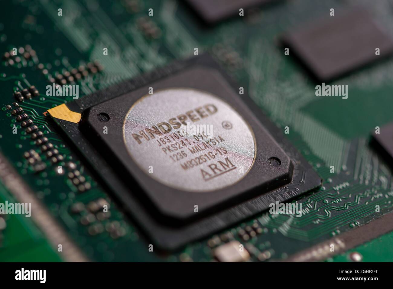 Timisoara, Romania - May 14, 2021: Close-up of a Mindspeed J83100G ...