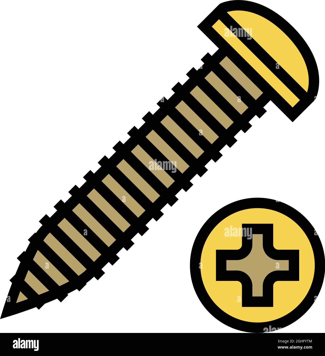 self-tapping screw color icon vector illustration Stock Vector Image ...