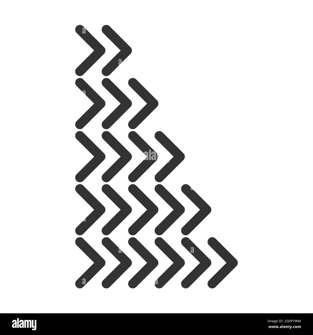 Vector modern chevron arrows right turn icon, Stock Vector illustration ...