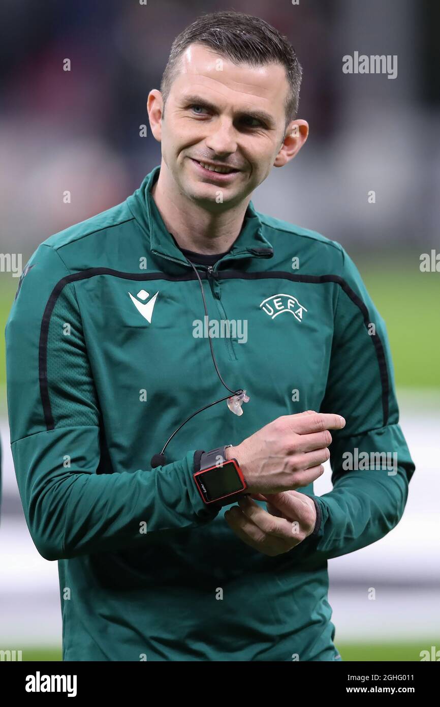 The English referee Michael Oliver pictured before the UEFA Champions ...