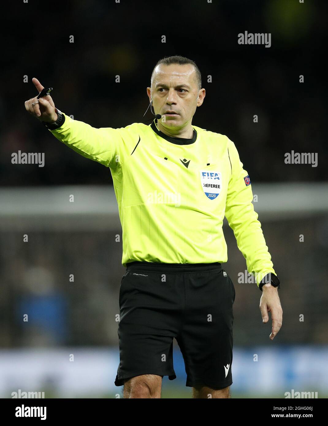 Referee cuneyt cakir during the uefa champions league hi-res stock ...