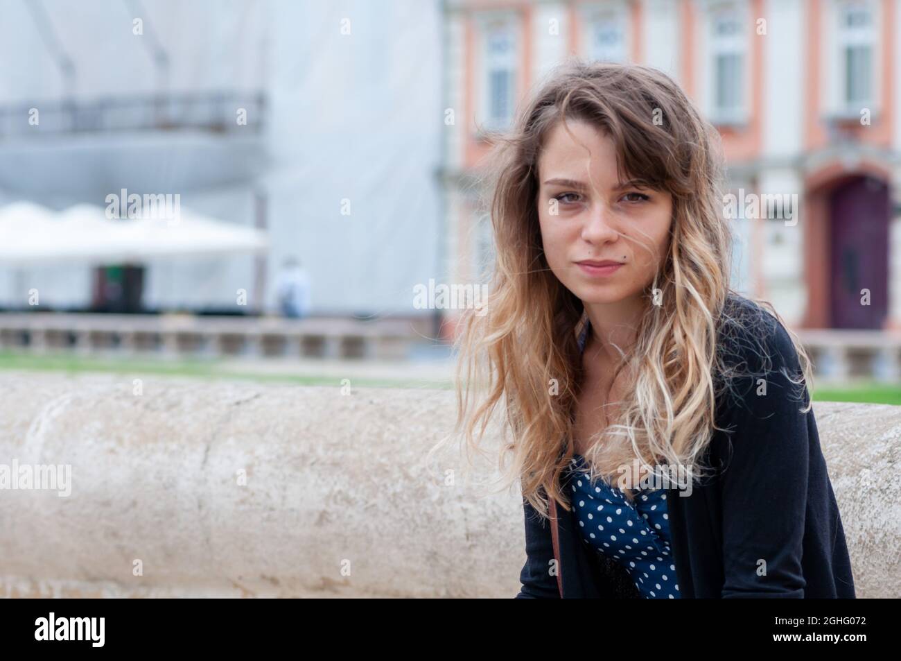 Timisoara, Romania - July 25, 2017: Portrait of a woman in the street ...