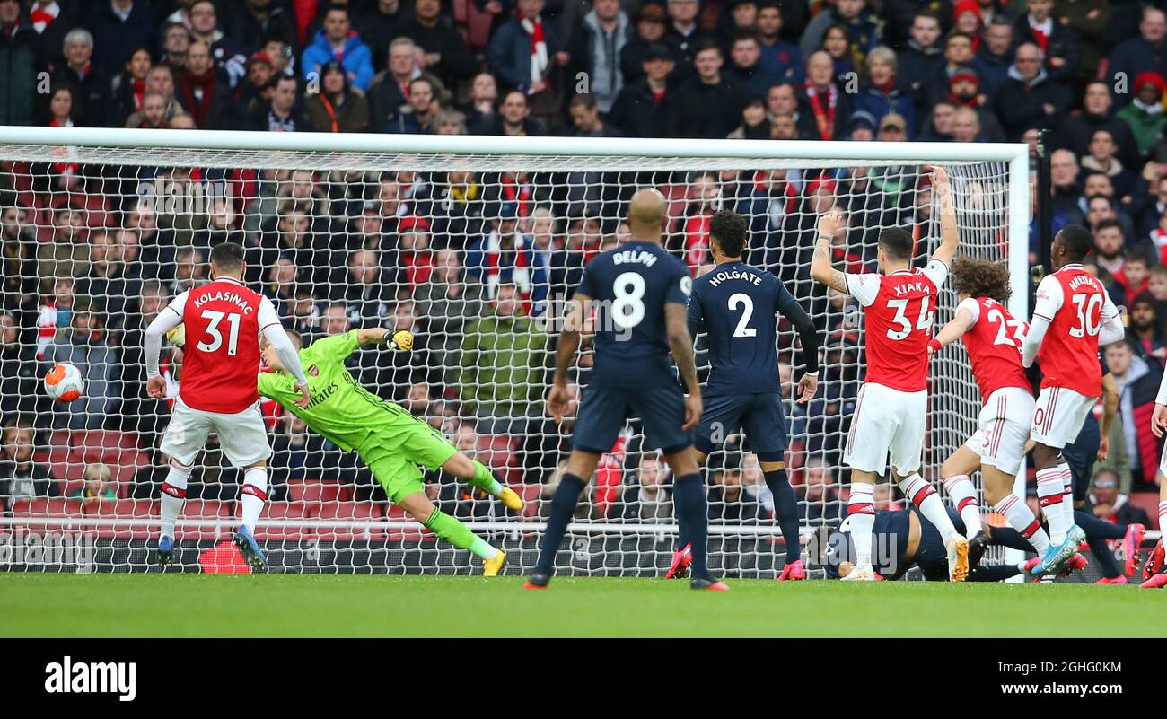 EvertonÕs Dominic Calvert-Lewin scores the opening goal during the ...
