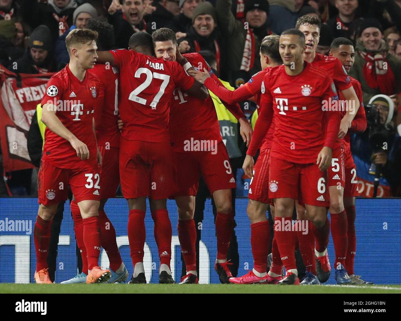 Robert Lewandowski of Bayern Munich celebrates scoring the third goal ...