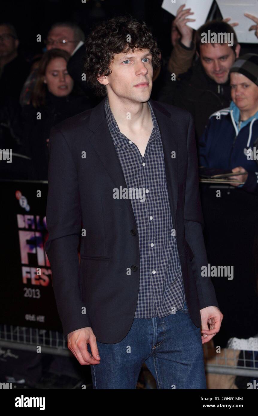 London. UK. Jesse Eisenberg at the BFI London Film Festival Gala ...