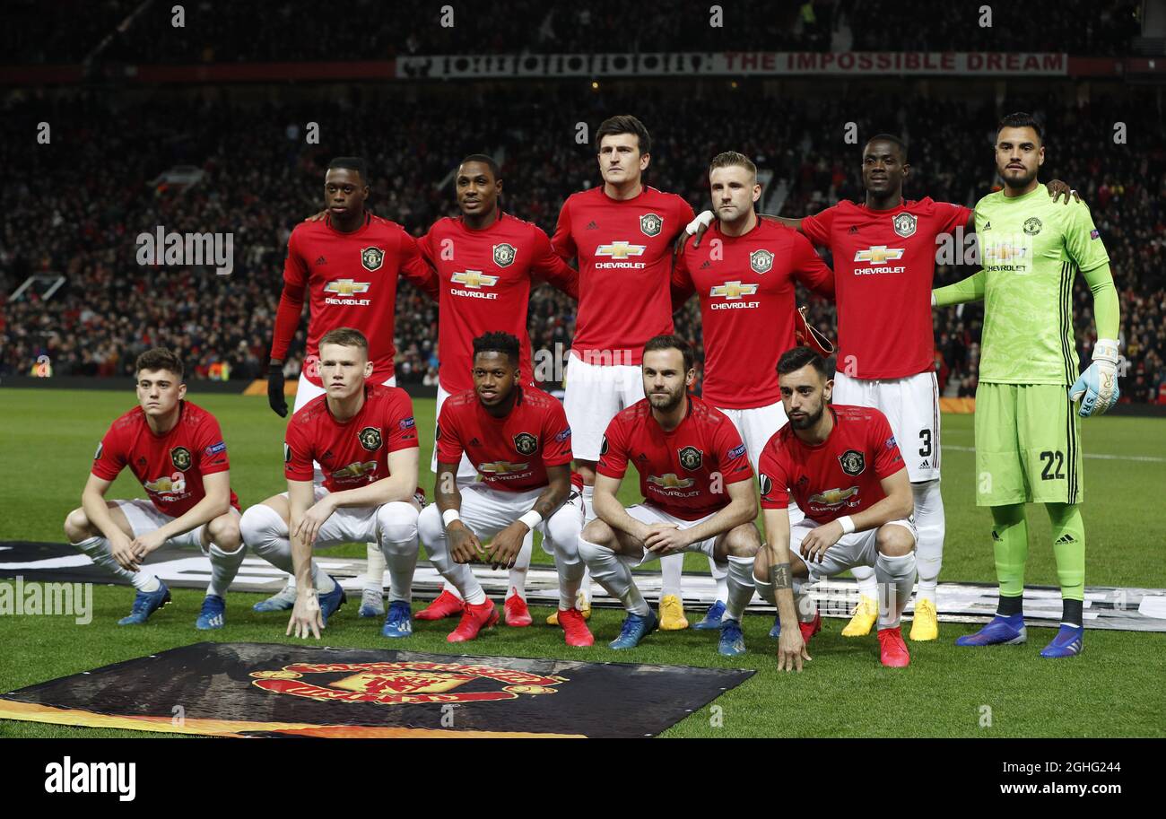Manchester Utd team Back row: Aaron Wan-Bissaka, Odion Ighalo, Harry ...