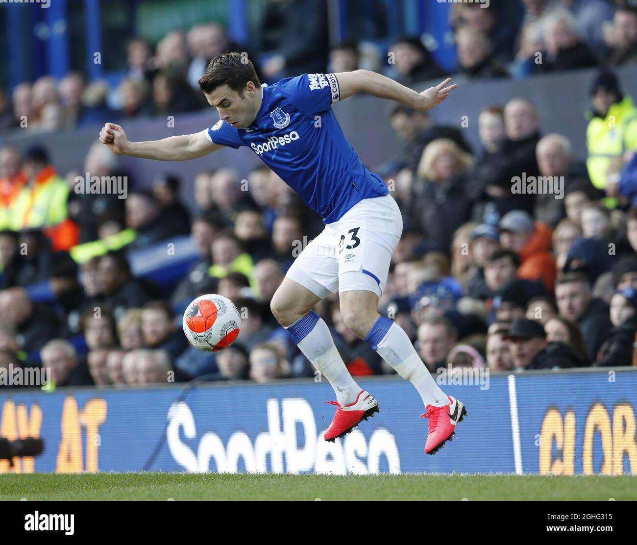 Seamus Coleman of Everton during the Premier League match at Goodison ...