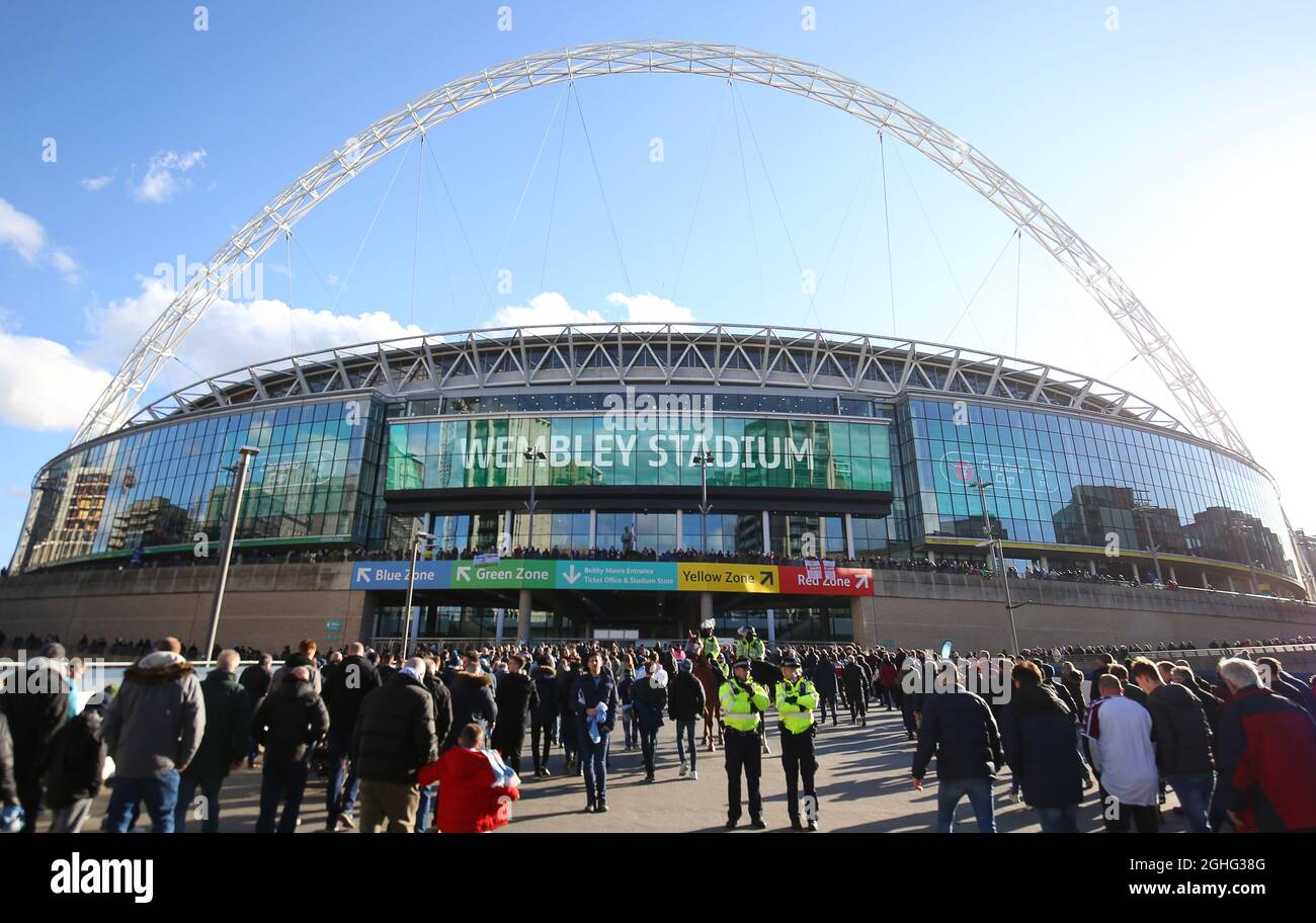 A general view outside Wembley Stadium ahead of the Carabao Cup match ...
