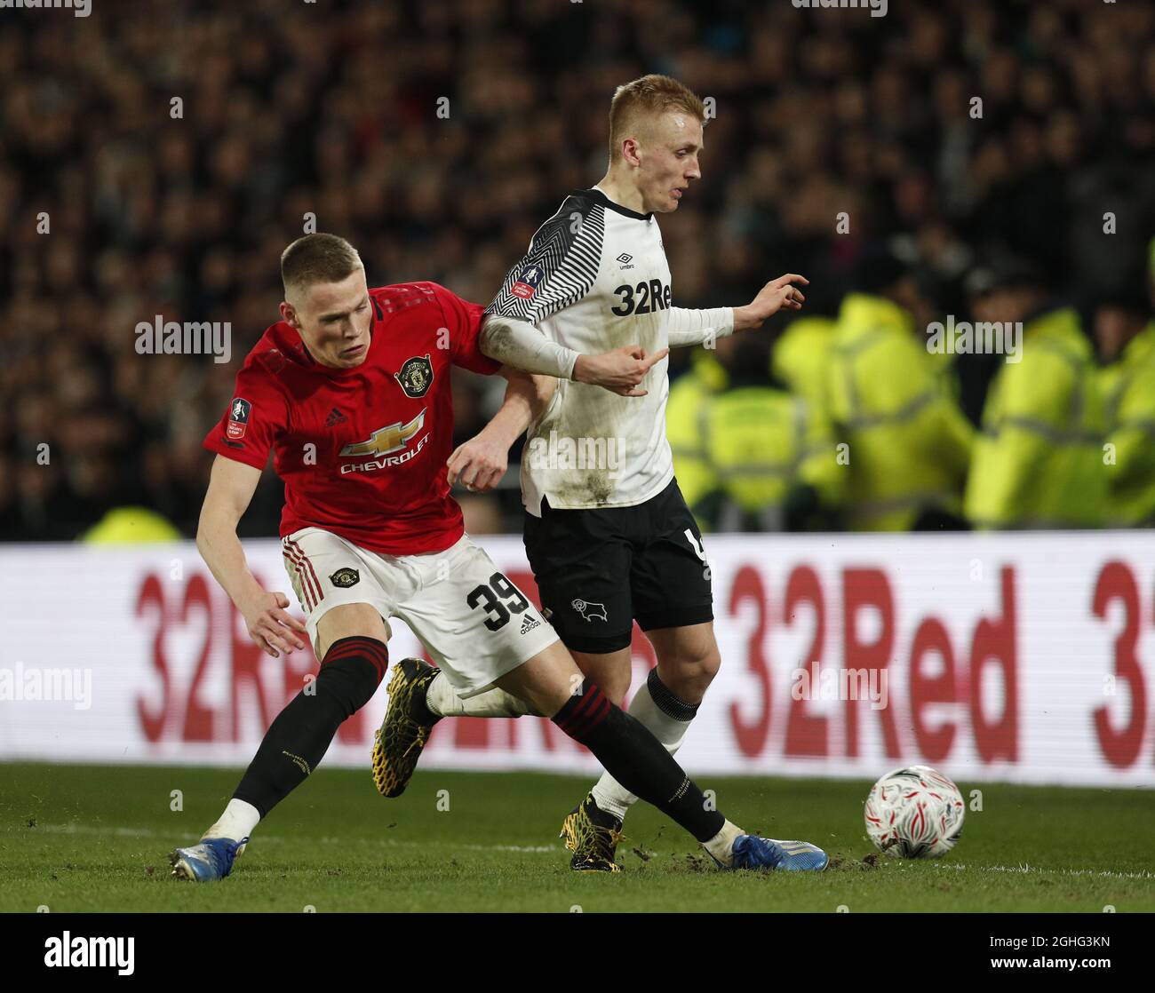 Derby county tackles scott mctominay hi-res stock photography and ...