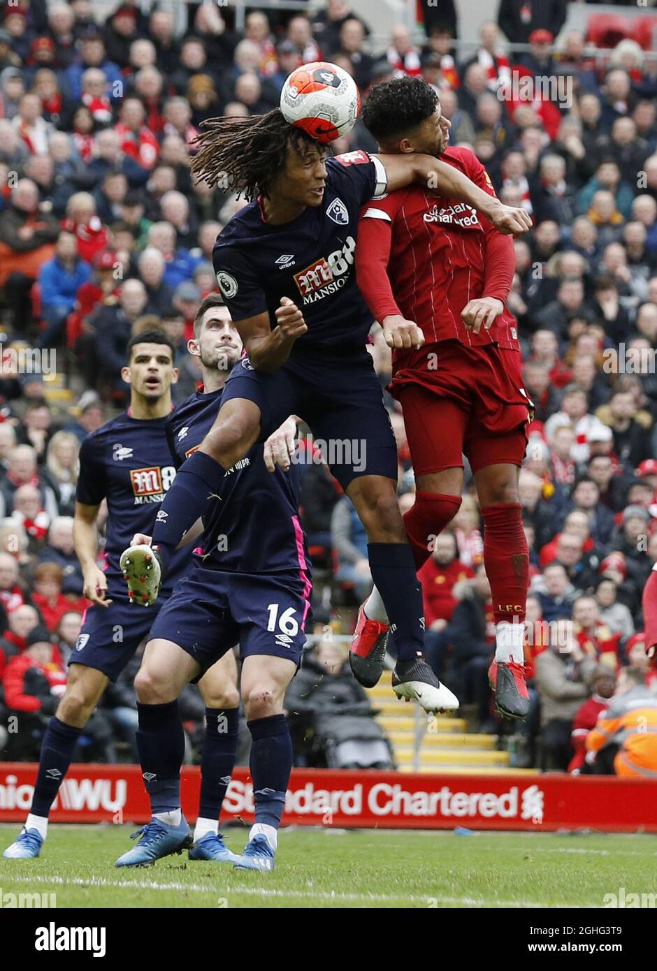 Nathan Ake of Bournemouth challenges Alex Oxlade-Chamberlain of ...