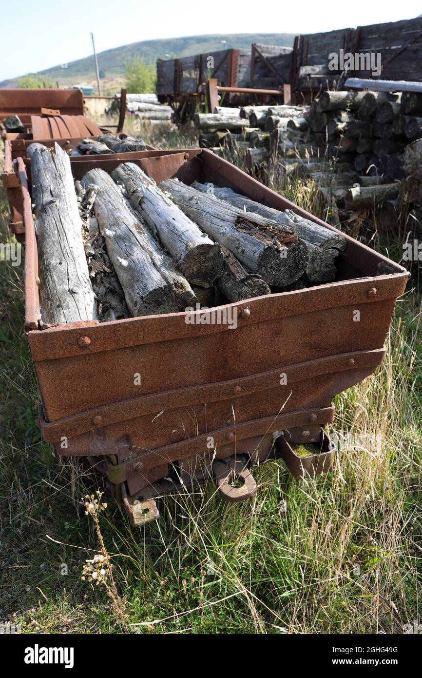 Pit props at Big Pit National Coal Museum preserved coal mine and World ...