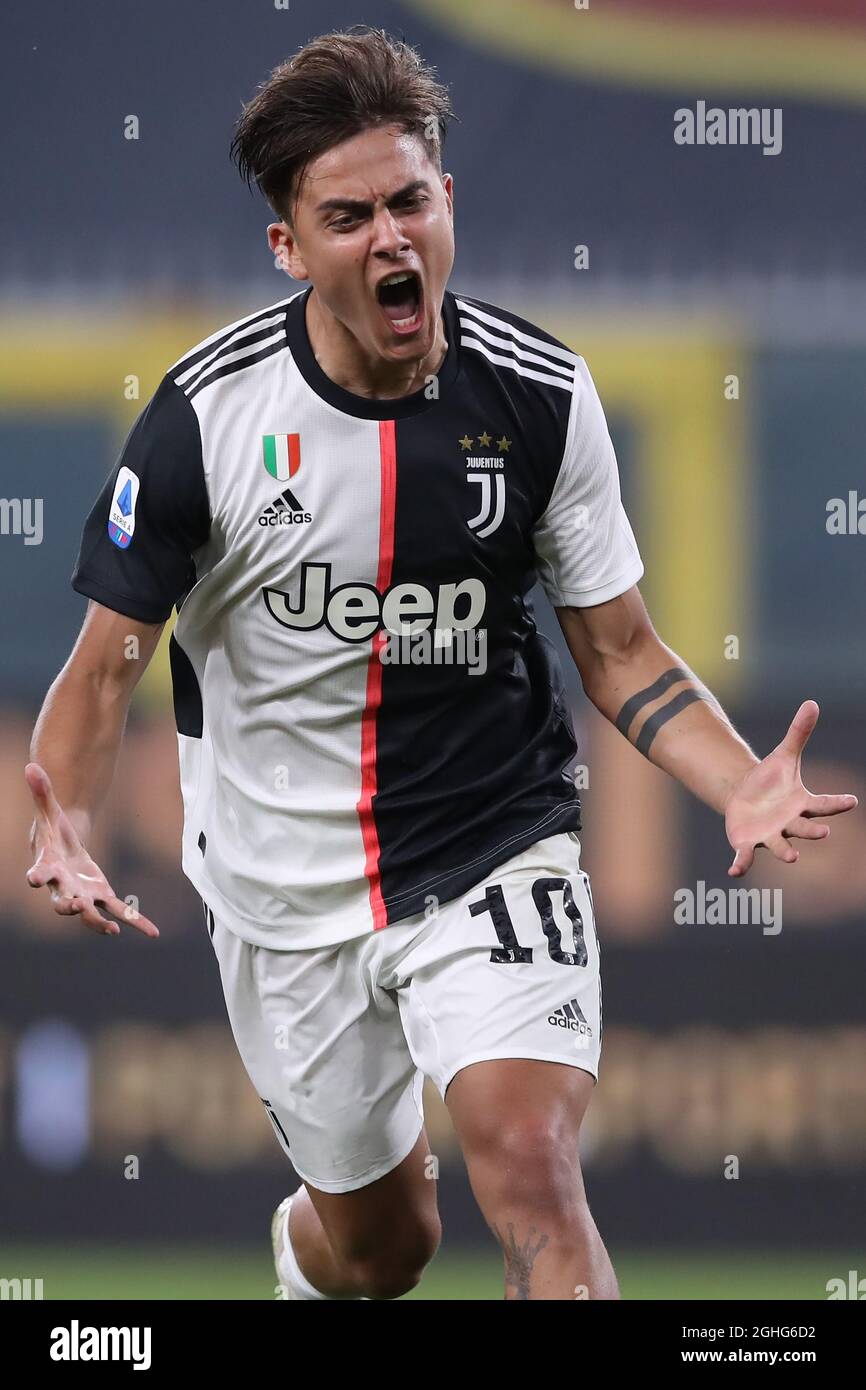 Juventus's Argentinian striker Paulo Dybala celebrates after scoring to ...