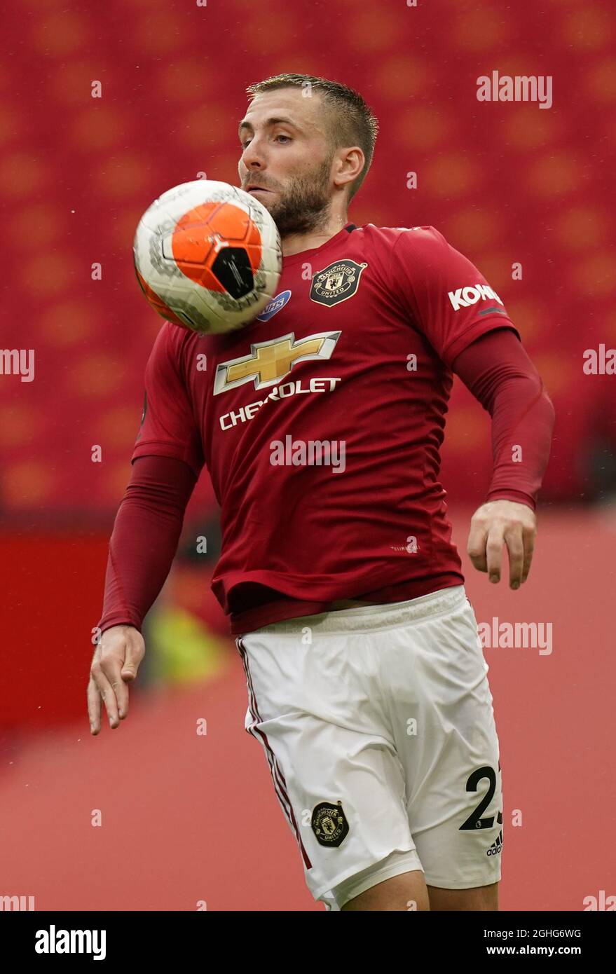 Luke Shaw of Manchester United during the Premier League match at Old ...