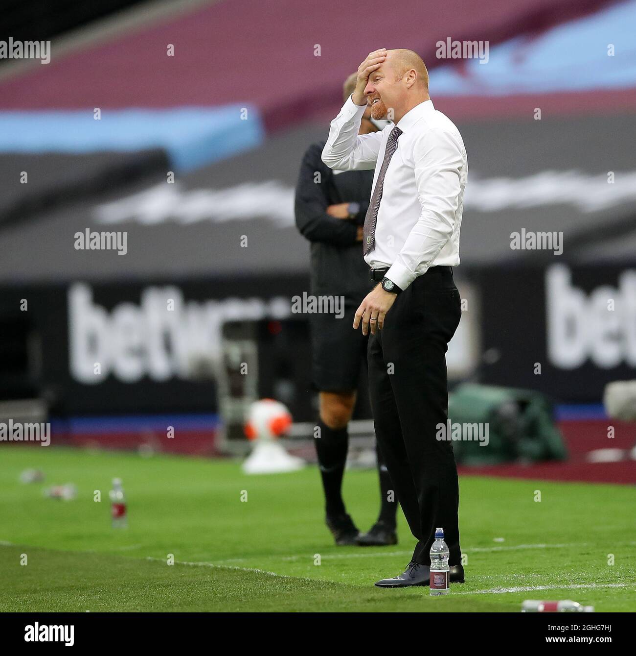 West Ham's Sean Dyche during the Premier League match at the London ...