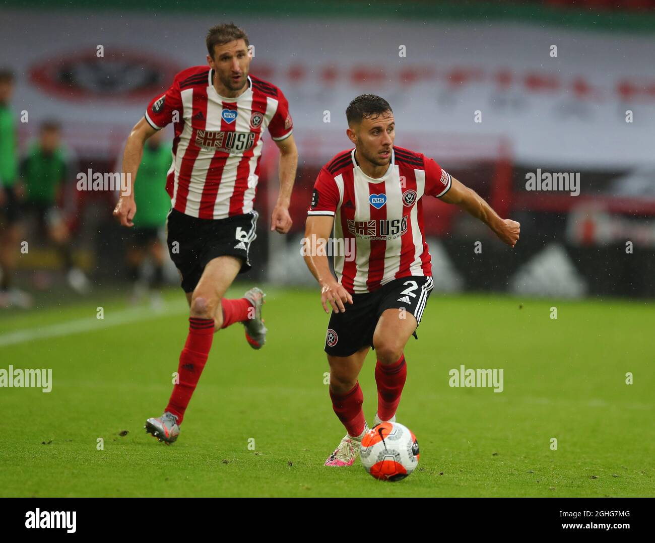 George Baldock of Sheffield Utd during the Premier League match at ...