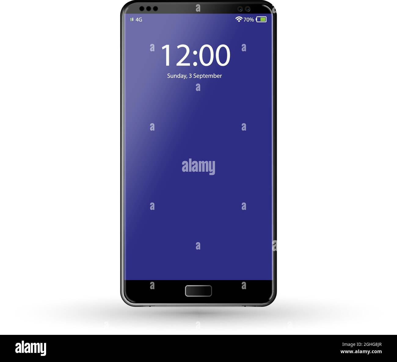 New phone front and black vector drawing eps10 format isolated on white ...