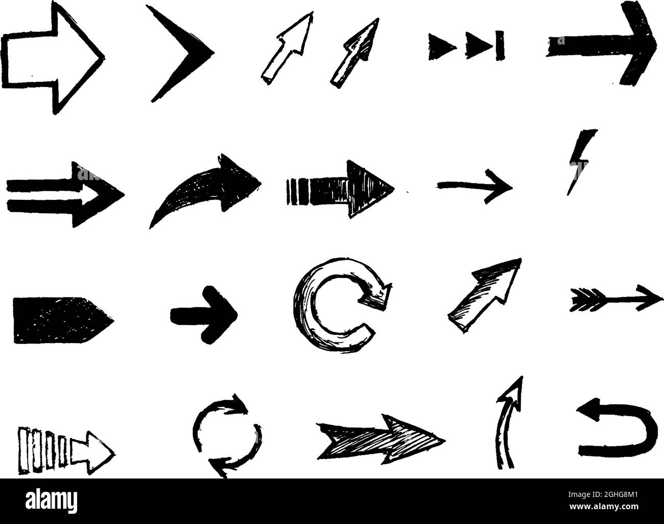 Hand drawn vector arrows set. Vector EPS Stock Vector Image & Art - Alamy